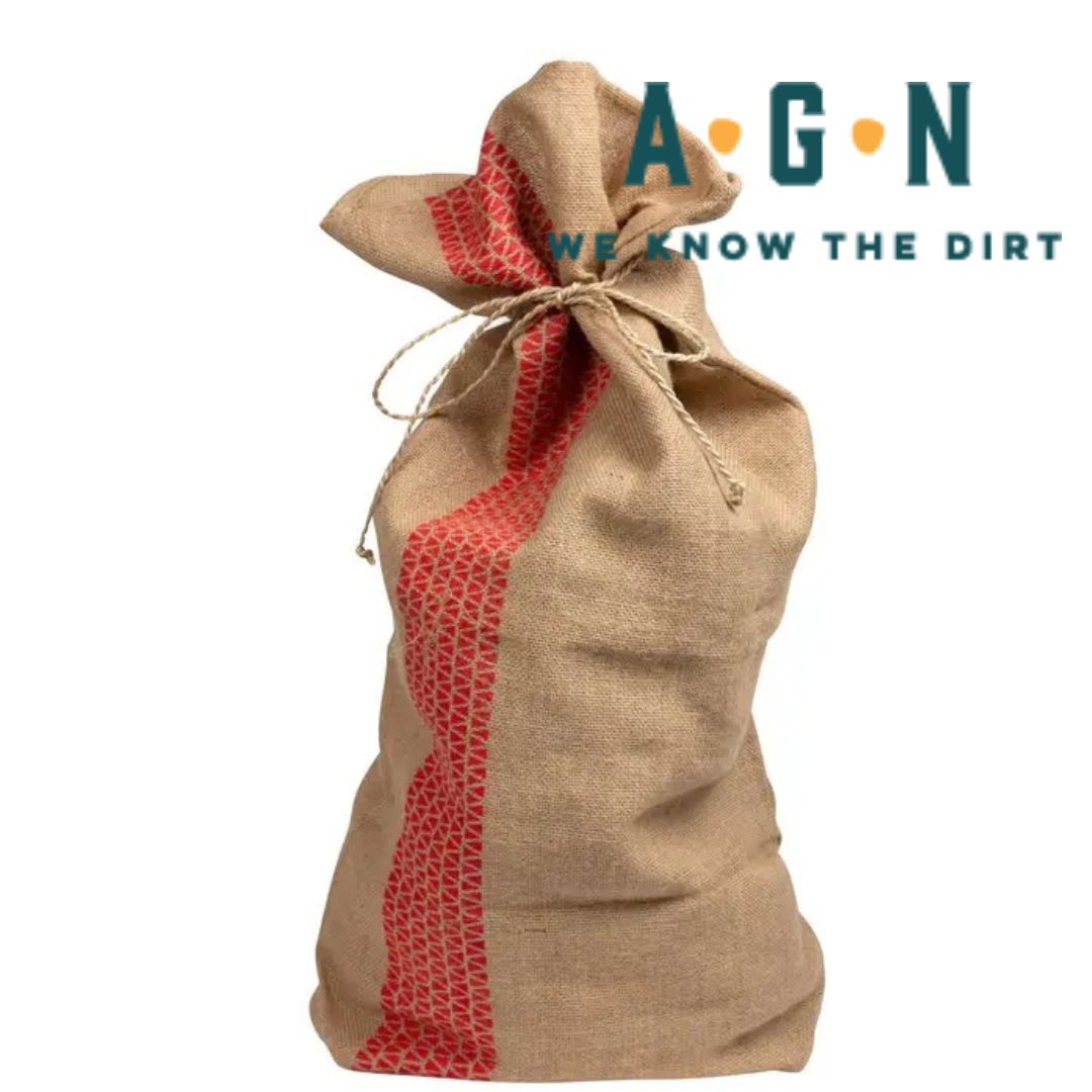 Red Striped Jute Bag – America's Gardens Nursery